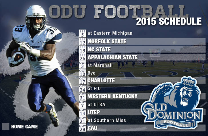 ODU Releases 2015 Football Schedule - Old Dominion Athletics