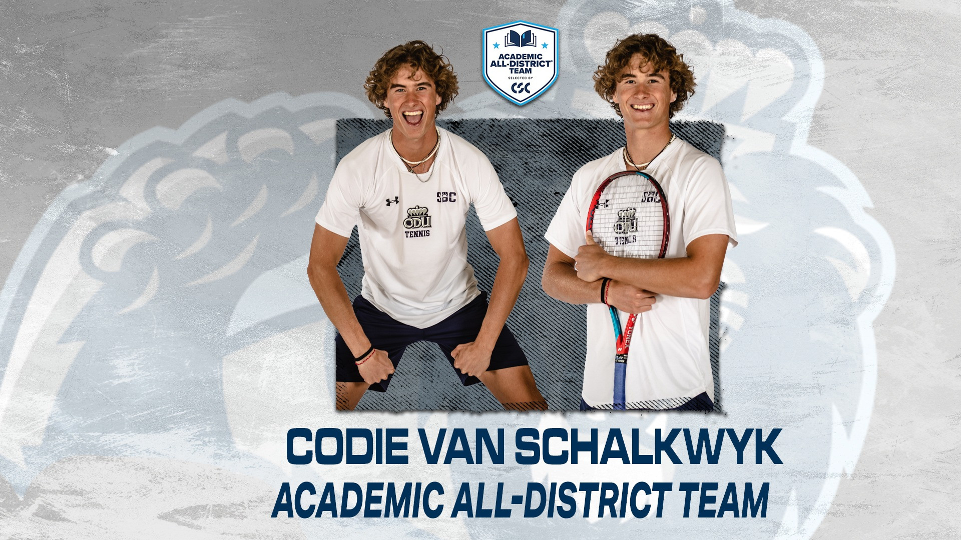 Van Schalkwyk Named College Sports Communicators Academic All-District ...