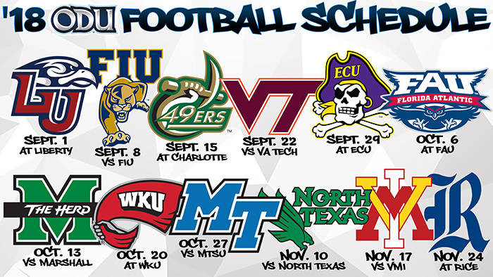 Football Releases 2018 Schedule - Old Dominion Athletics