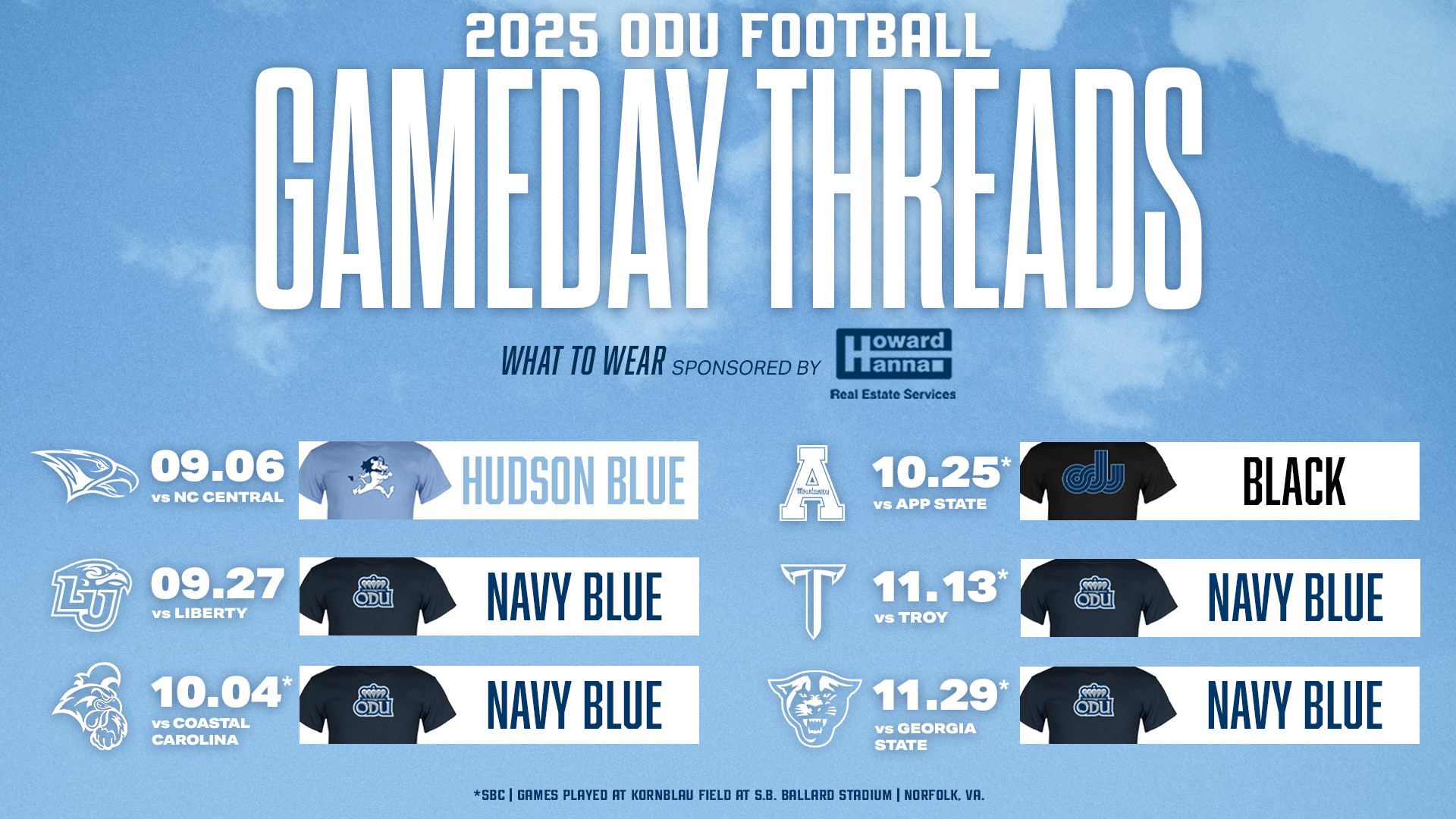Old Dominion Announces Football What to Wear Color Guide for 2025 ...