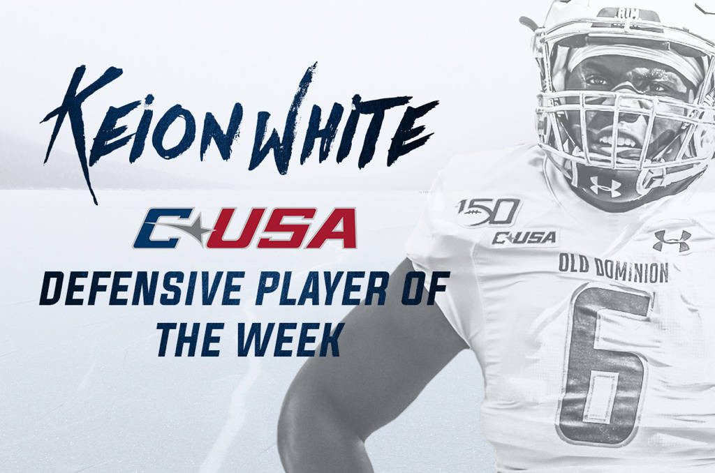 Keion White Named C-USA Defensive Player of the Week - Old Dominion ...