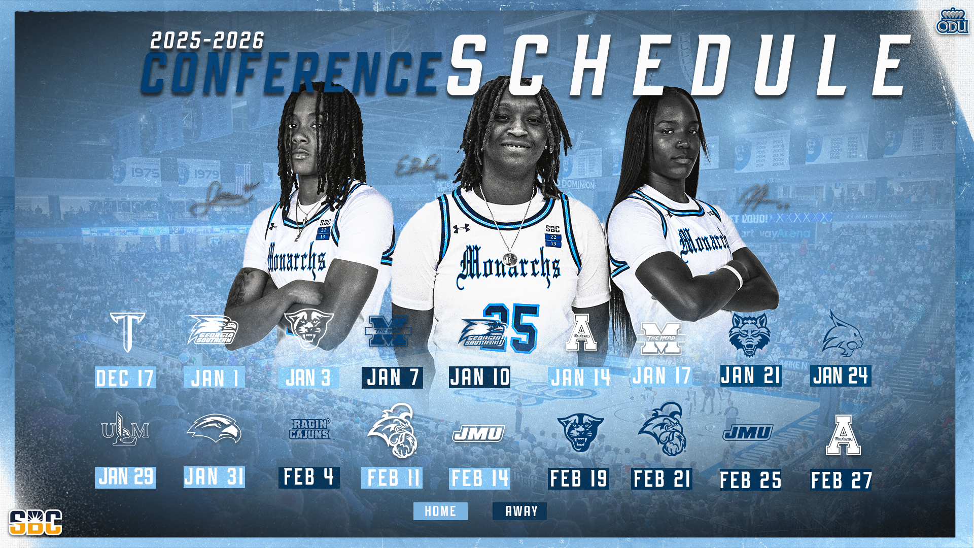 ODU Women's Basketball Announces 2025-26 Sun Belt Conference Schedule ...